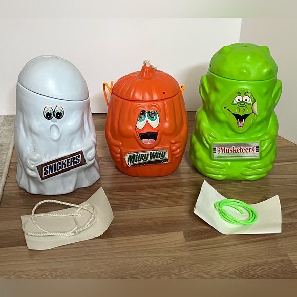 Holiday | Vintage Blow Mold Halloween Candy Buckets Milky Way 3 ...